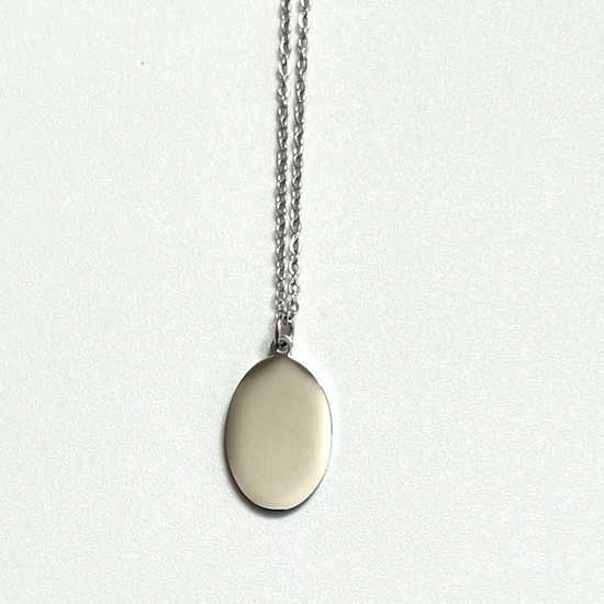 Stainless steel oval necklace engraving blank – The Laser Outpost
