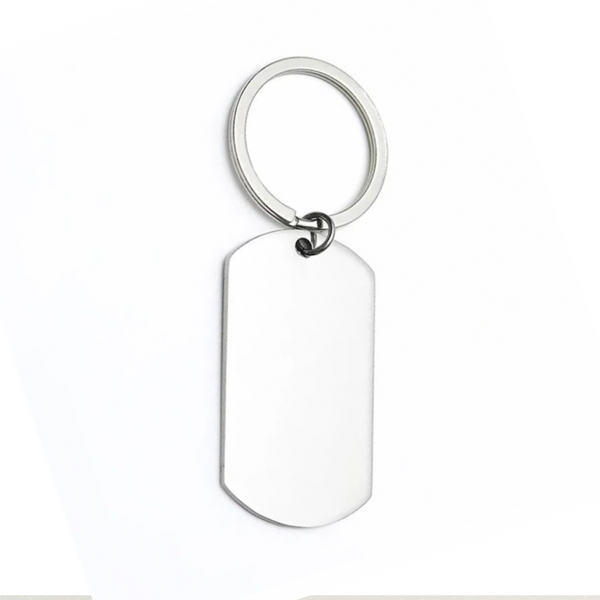 Larger size Stainless steel military dog tag keychain – The Laser Outpost