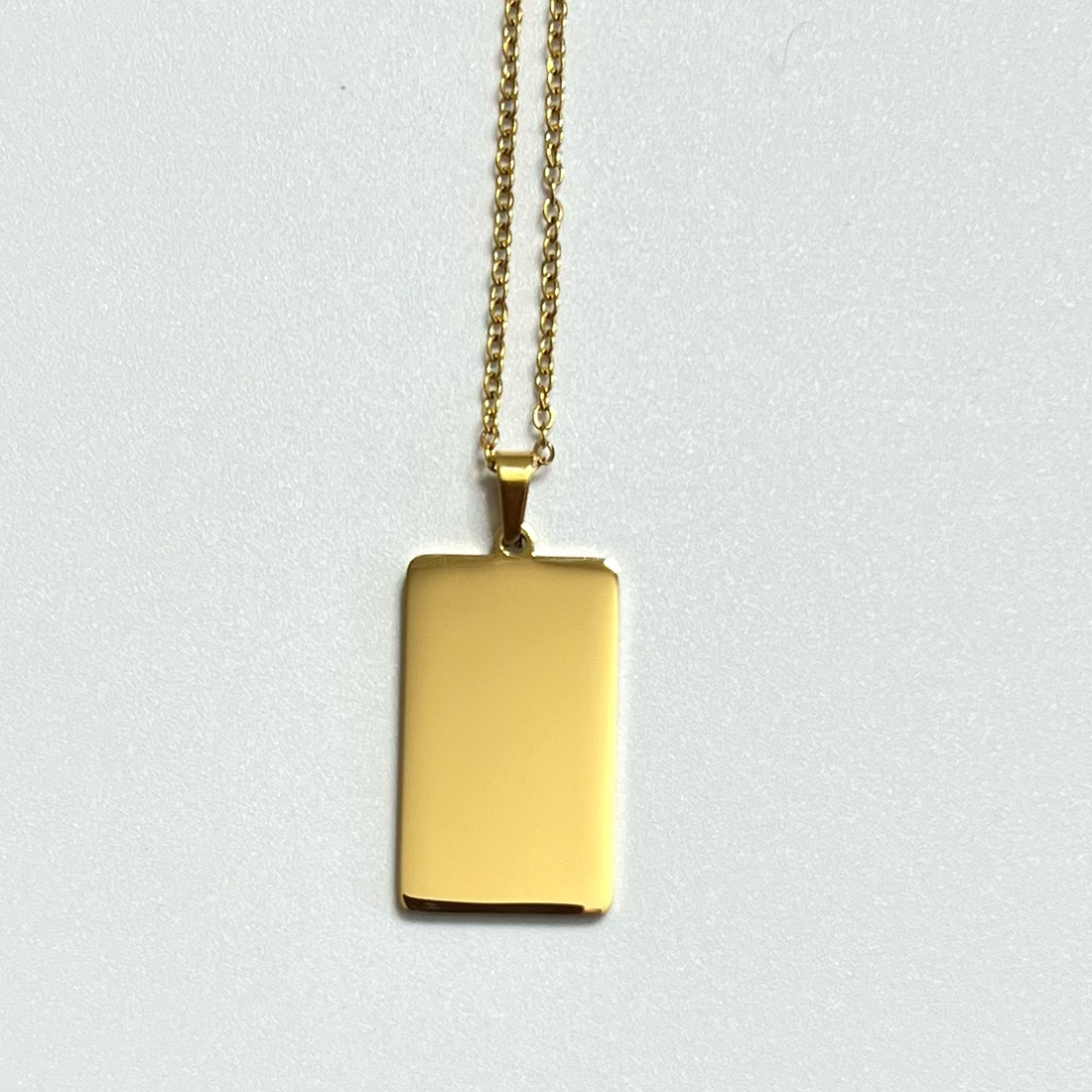 Stainless steel rectangle necklace engraving blank – The Laser Outpost