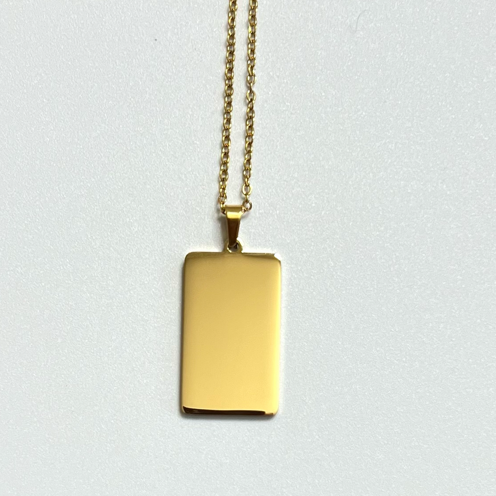 Stainless steel rectangle necklace engraving blank – The Laser Outpost