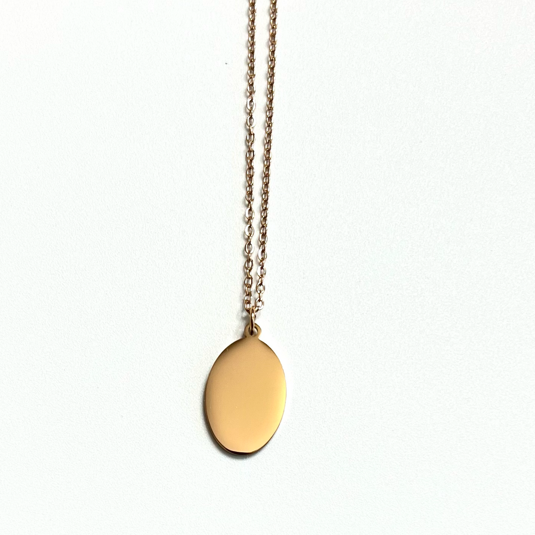 Stainless steel oval necklace engraving blank – The Laser Outpost